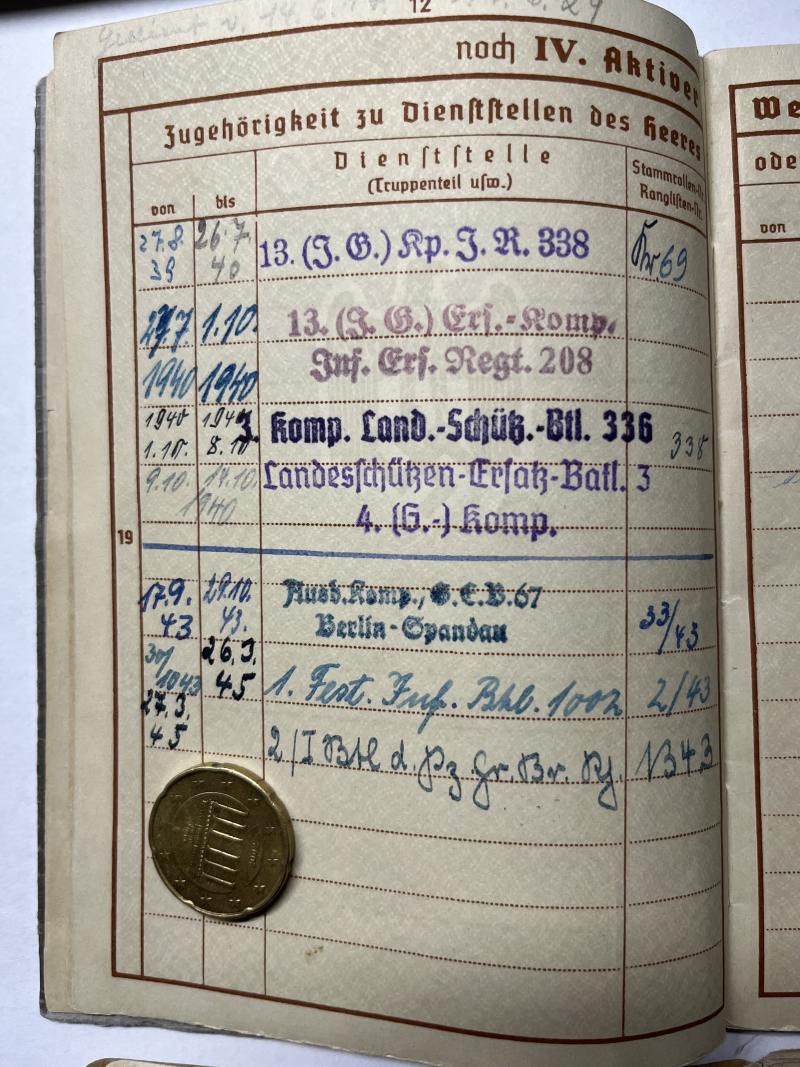 Kurland Docs | Wehrpass / Soldbuch WH (Heer) - "Sturm Division Rhodos ...