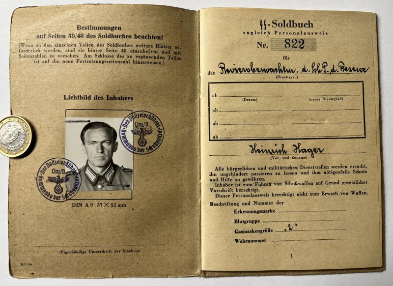 Kurland Docs | Polizei/SS Soldbuch - Kommando Schutzpolizei Linz - Hager