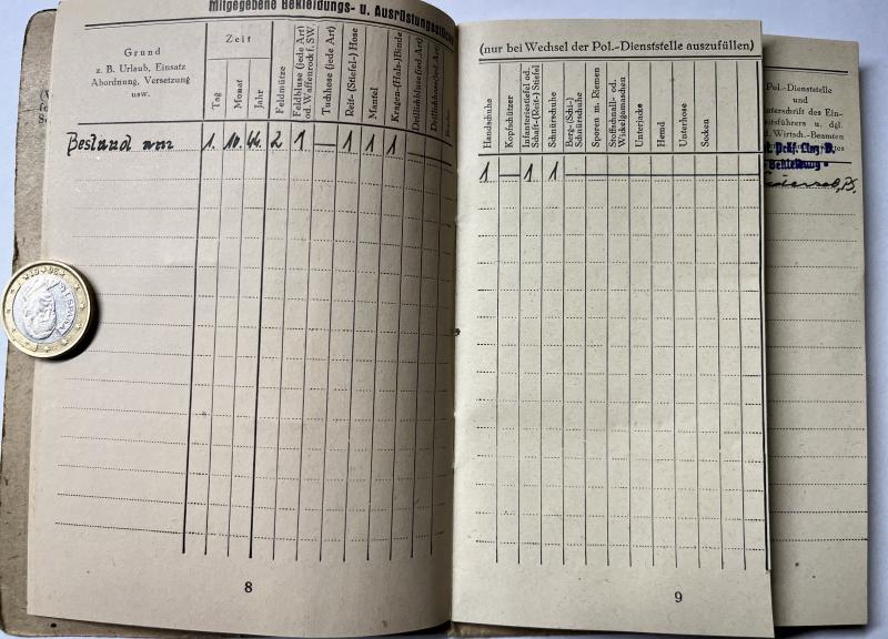 Kurland Docs | Polizei/SS Soldbuch - Kommando Schutzpolizei Linz - Hager