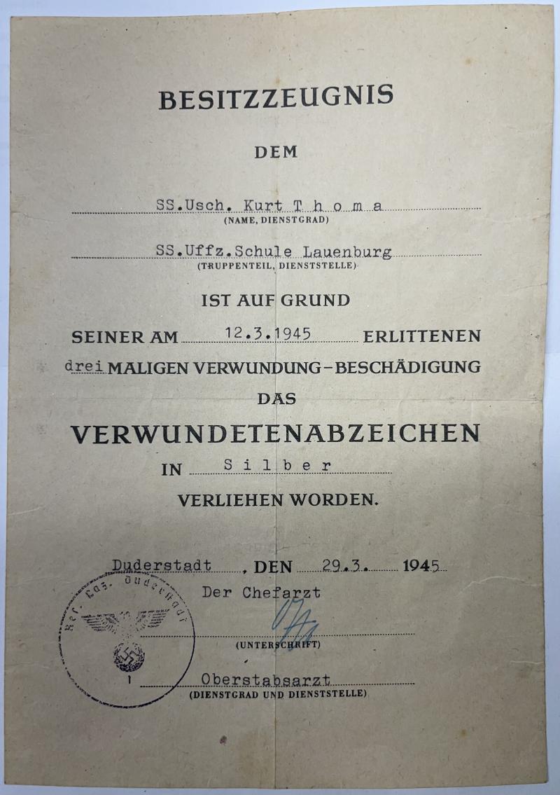 Kurland Docs | "Waffen-SS" - citation grouping - SS- Pol.Sch.Rgt.1 - Thoma